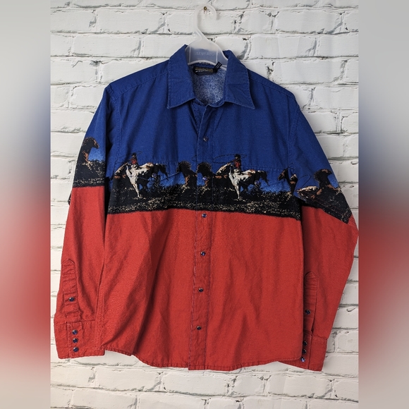 Panhandle Slim | Shirts | Vintage Pearl Snap Western Shirt With Horse ...